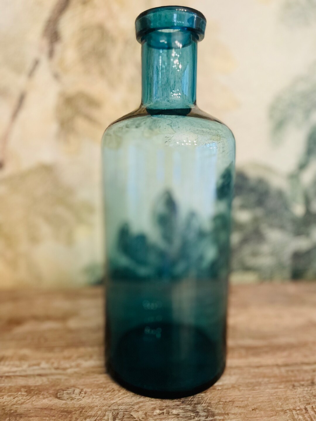 Turquoise Glass Bottle Beach House Decor - Etsy