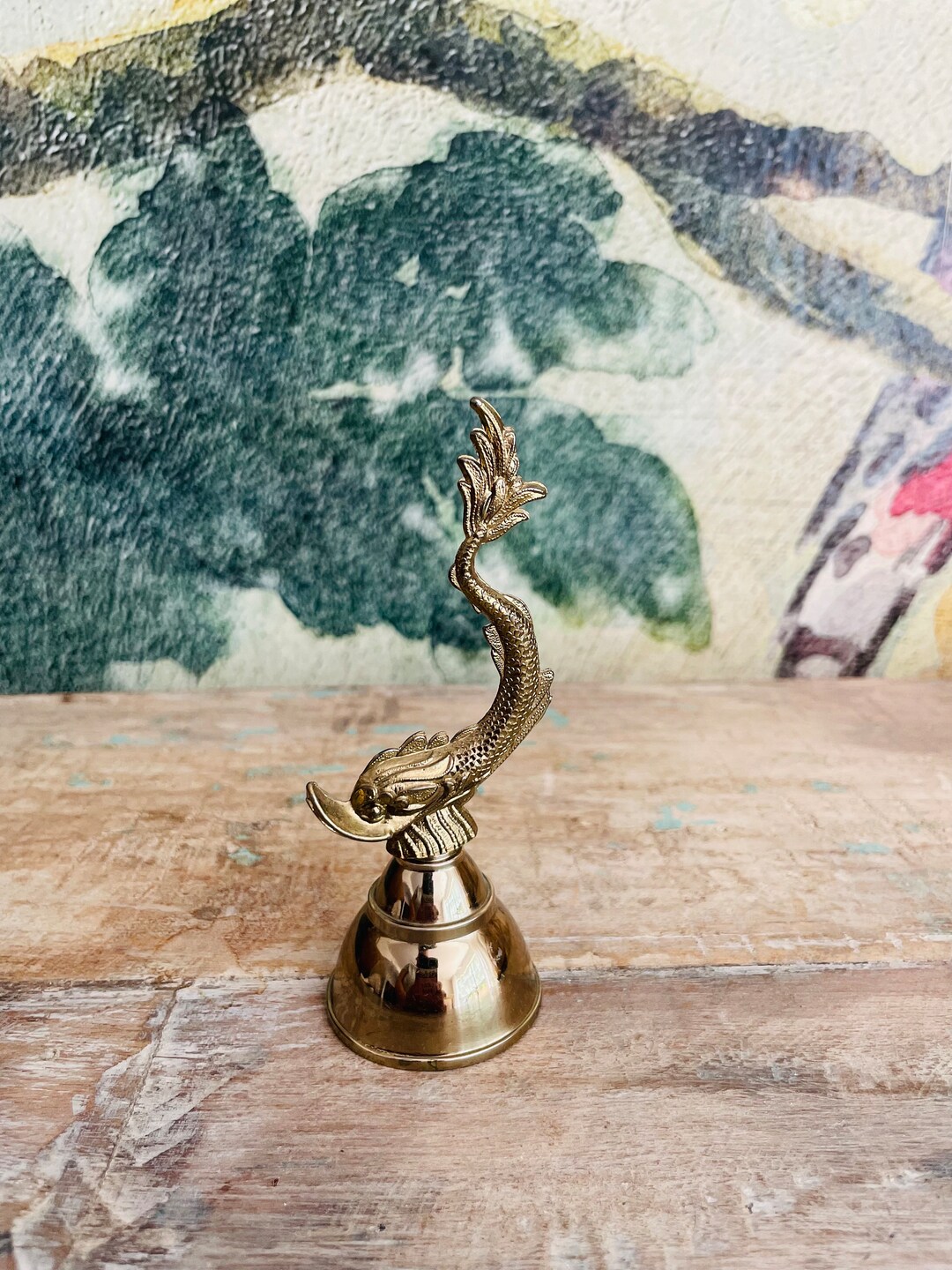 Brass Dragon Sea Serpent Koi Fish Bell Year of the Dragon Mythology ...