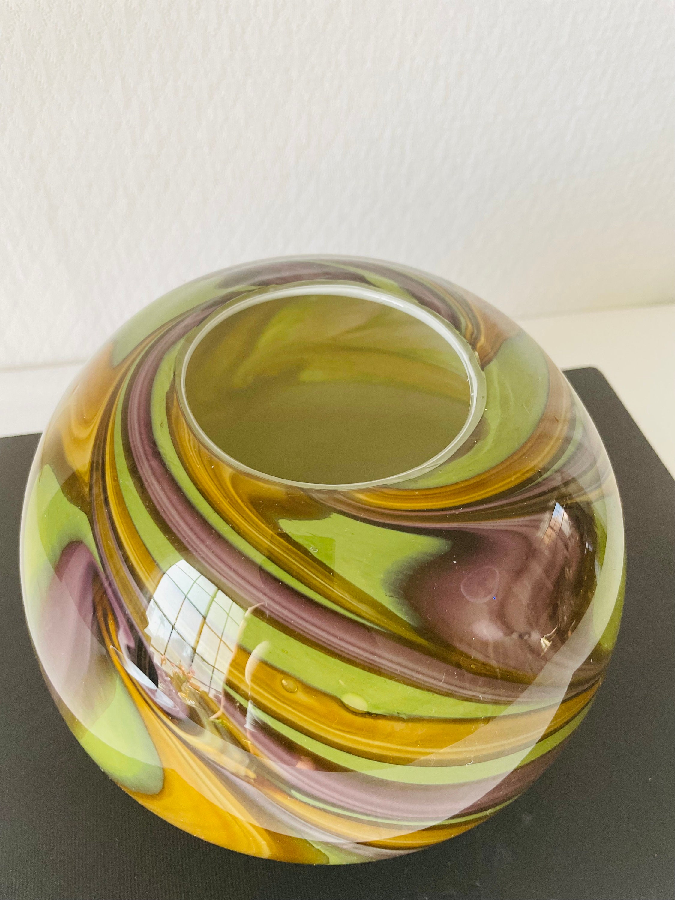 Murano Style Glass Vase Italian Inspired Glass Vase Purple - Etsy