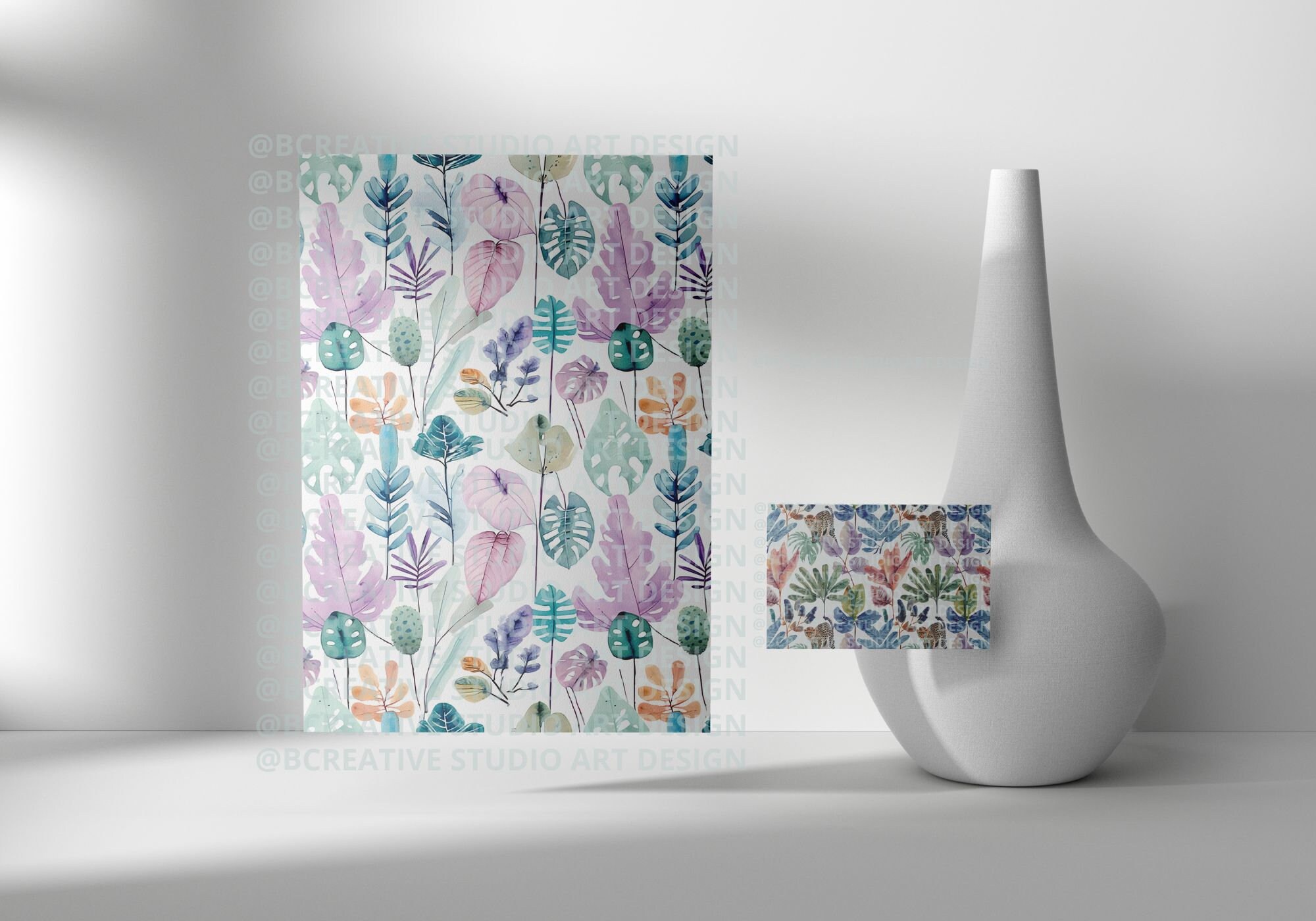 Digital Art Paper, Watercolor Digital Patterns, Paper Crafts, Jungle ...