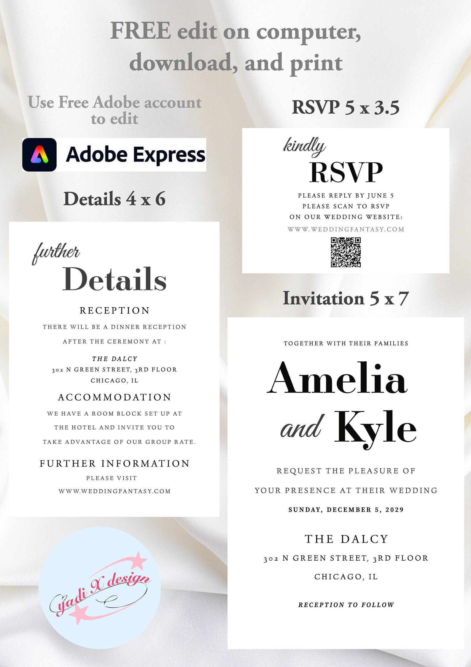 Printable Wedding Invitation Templates, DIY Wedding Invitation ...