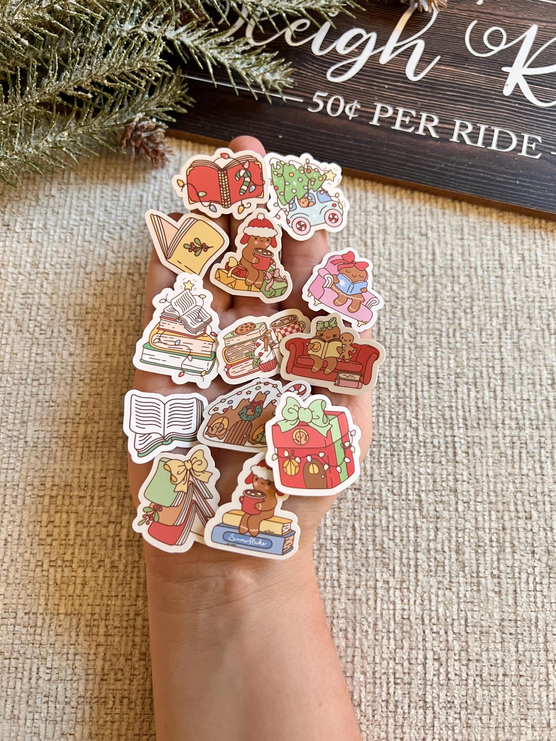 Bookish Festive Christmas Mini Vinyl Stickers Christmas Mini Stickers ...