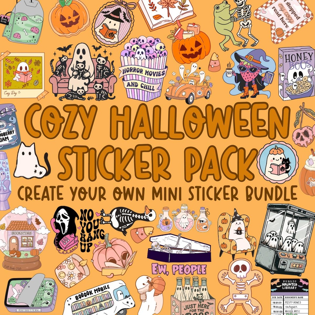 Ghost Halloween Mini Sticker Pack Spooky 1‑inch Laptop Stickers Cute ...