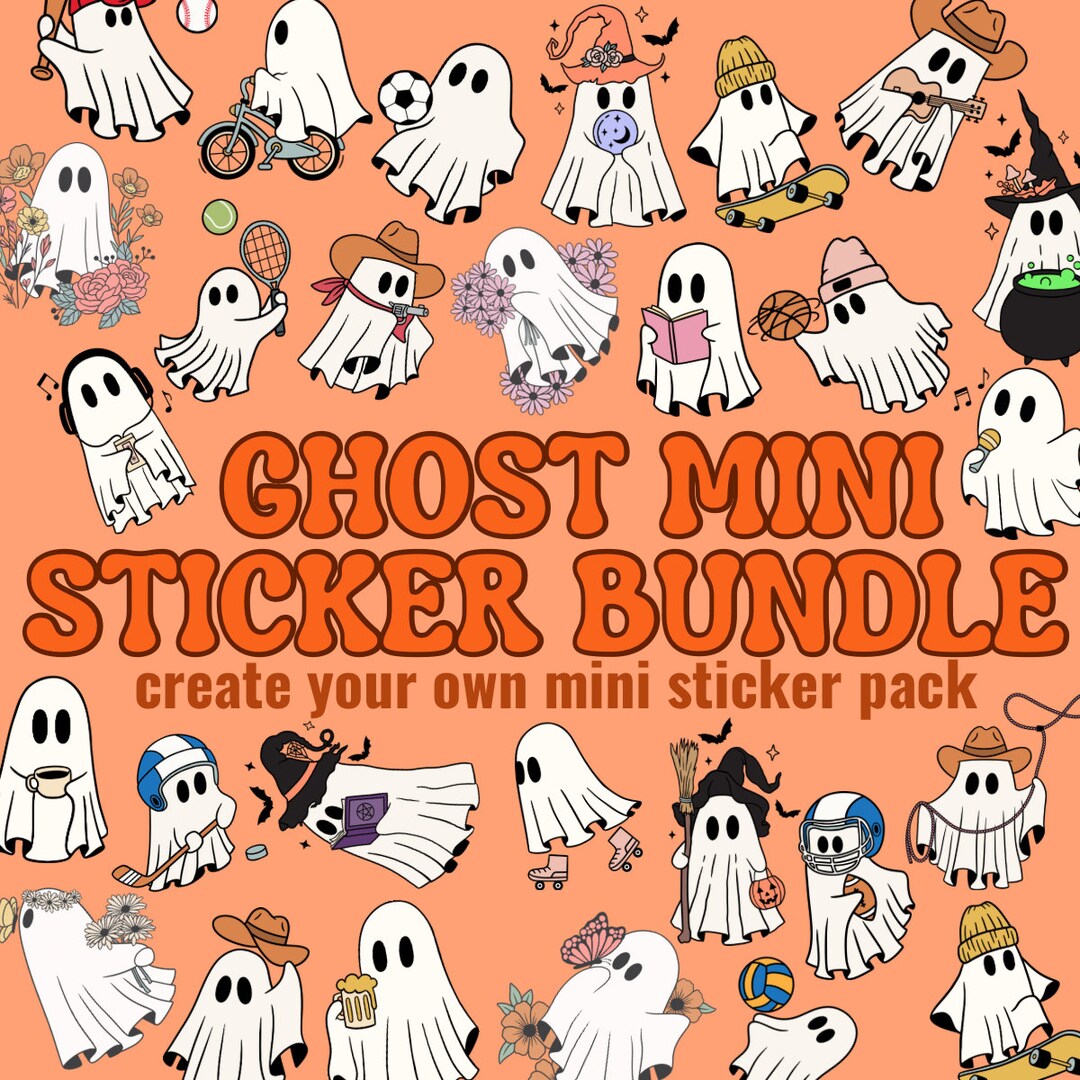 Create Your Own Ghost Mini Sticker Pack Water‑resistant Vinyl Stickers ...