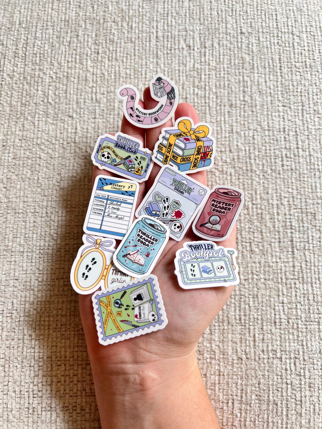 Thriller Mystery Bookish Bookworm Mini Stickers Book Trope Create Your ...