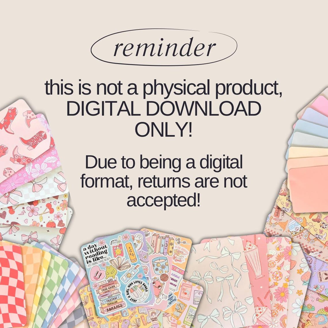 Digital Kindle Insert,printable Insert,kindle Accessory,kindle Case ...