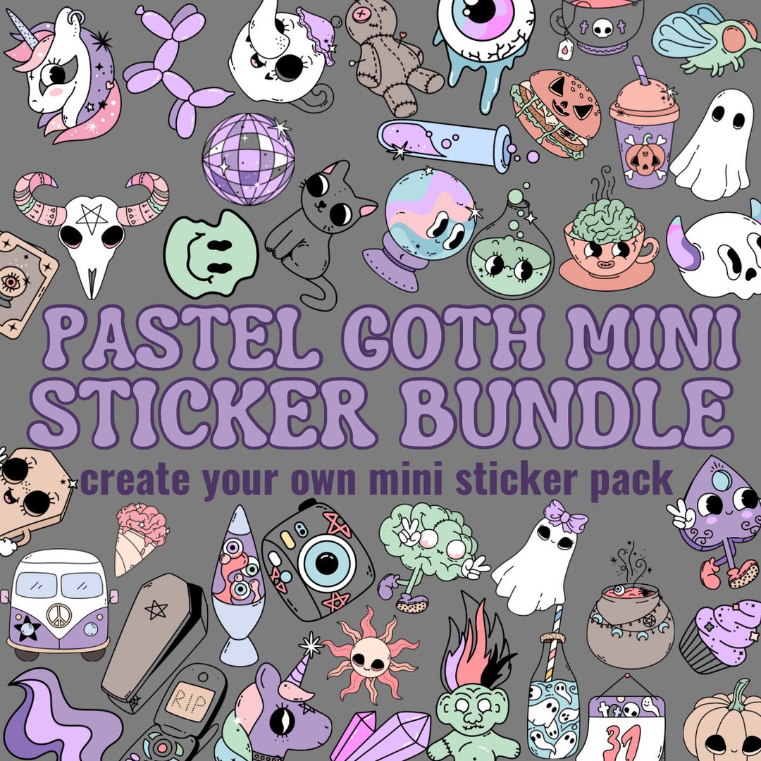 Create Your Own Pastel Goth Mini Vinyl Sticker Pack Cute Creepy Kawaii ...