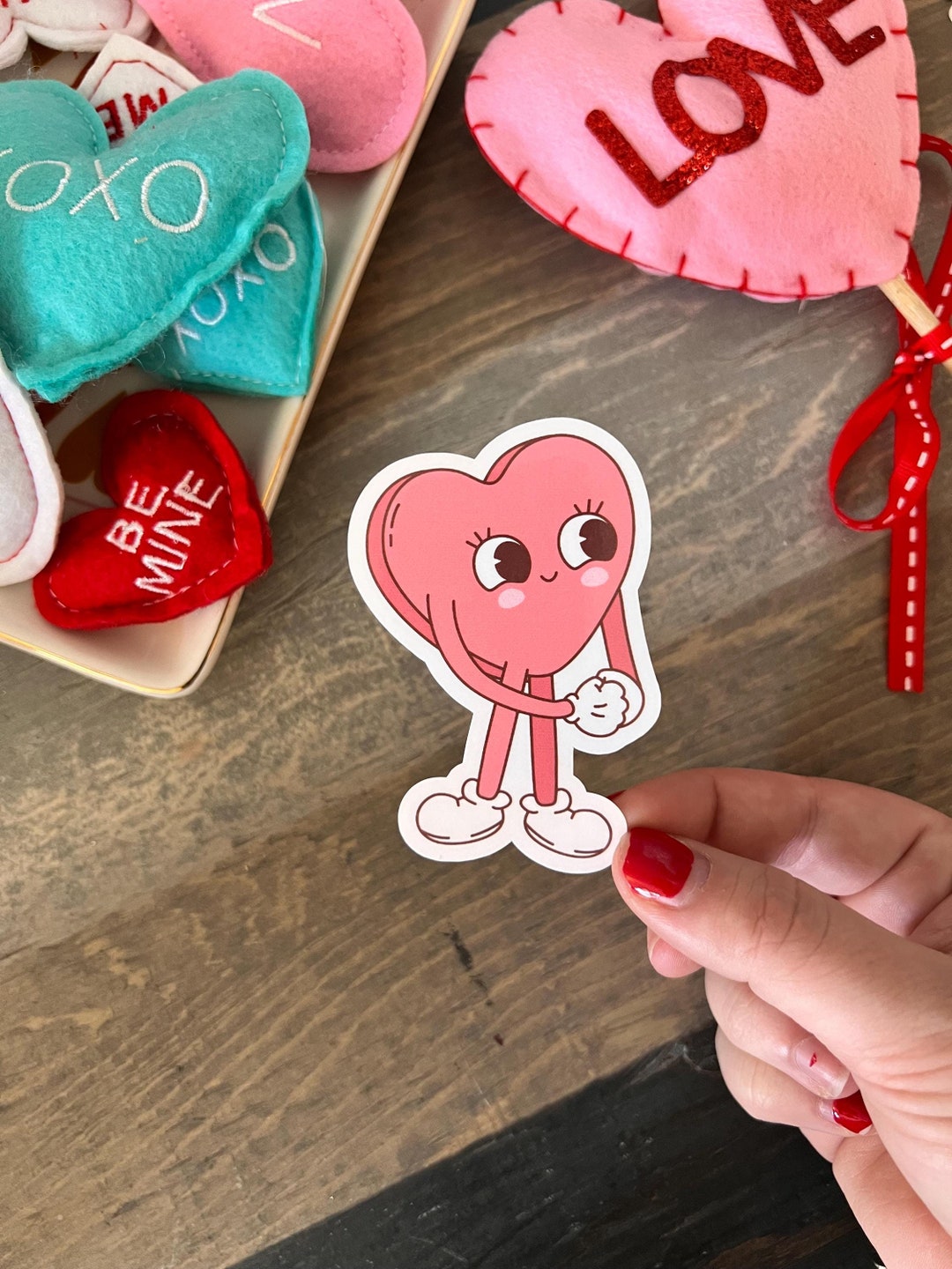 Cute Heart Sticker|retro Character Sticker|valentines Day Sticker|cute ...
