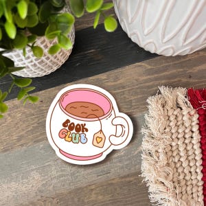 Book Club Sticker|reading Sticker|book Lover Sticker|coffee Sticker ...