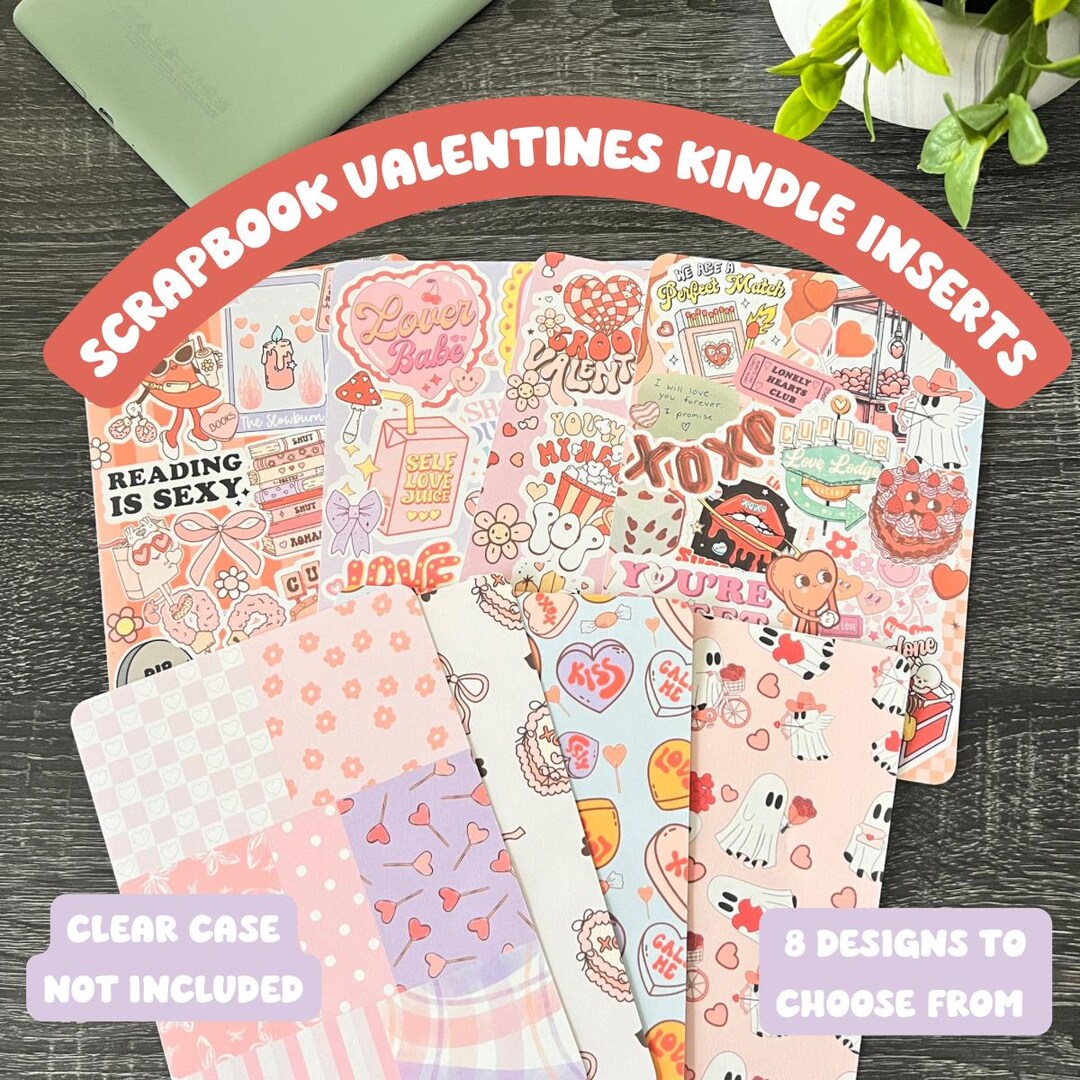 Valentines Day Kindle Insert - Cardstock Insert for Clear Case Covers ...