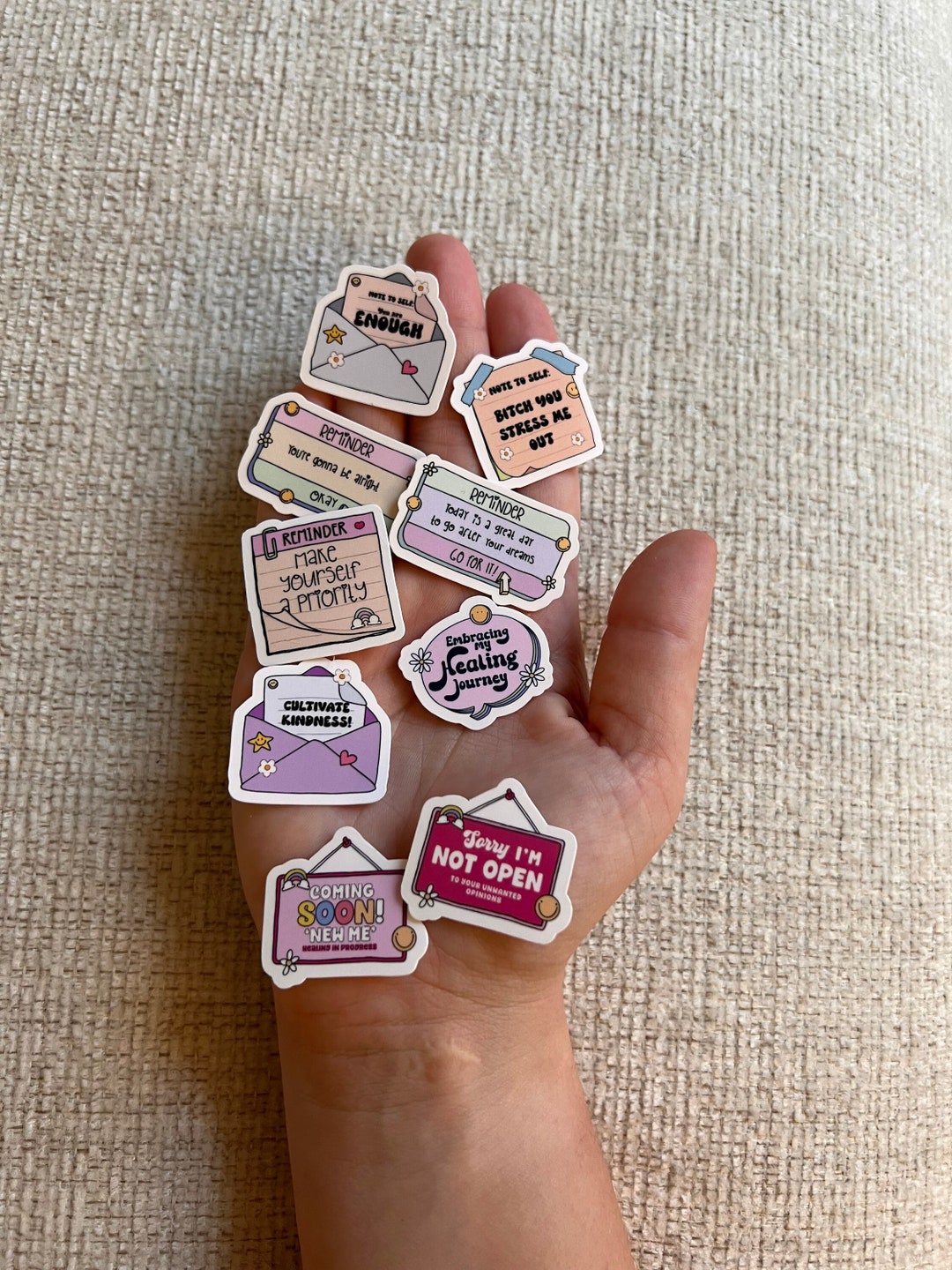 Mental Health Mini Sticker Pack|create Your Own Small Sticker Pack|tiny ...