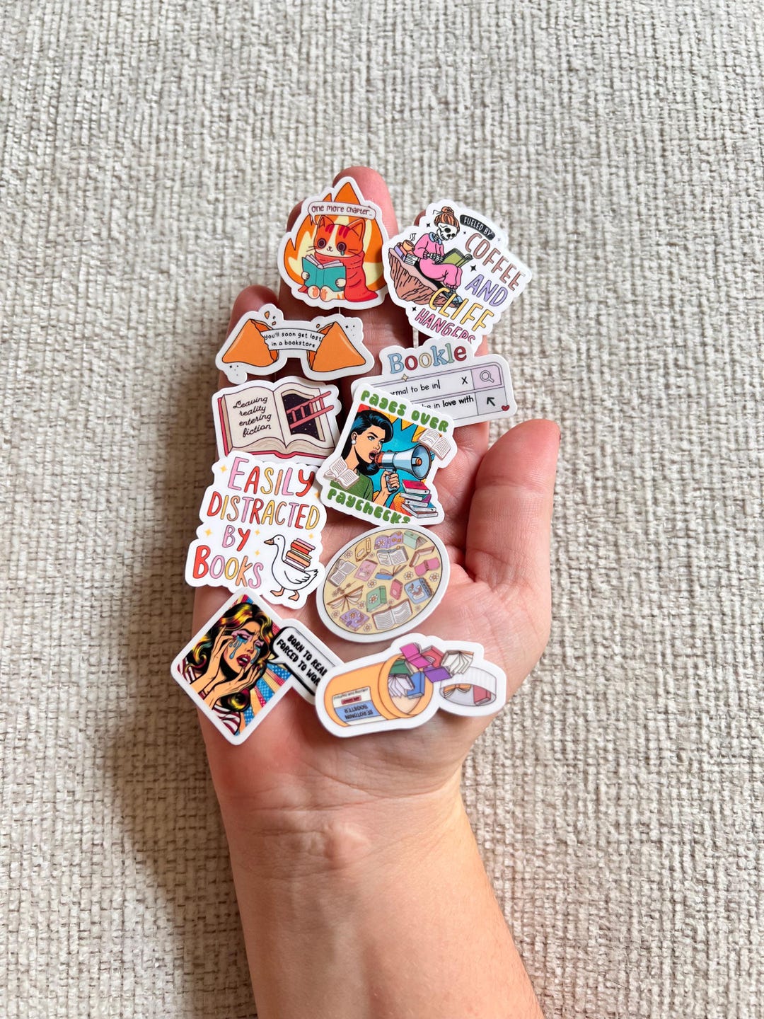 Funny Bookish Bookworm Mini Stickers Tiny 1 Inch Sticker Pack Book ...