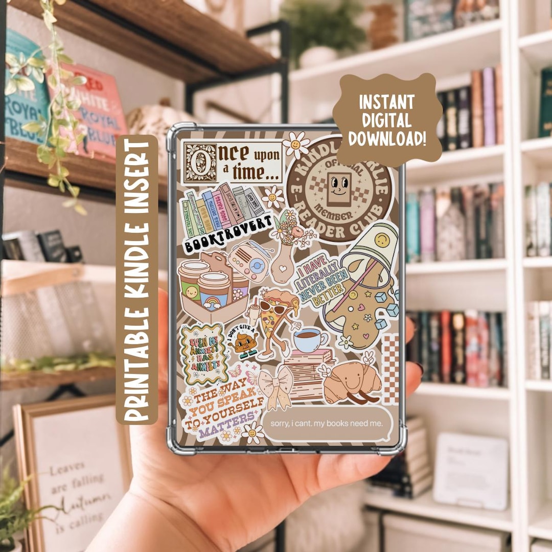 Kindle Case Insert Cute Stickers Design (digital Download) Aesthetic ...