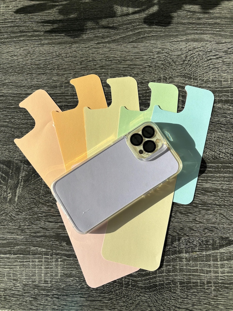 Pastel Colored Handmade Insert iPhone Clear Case Cardstock Insert for ...