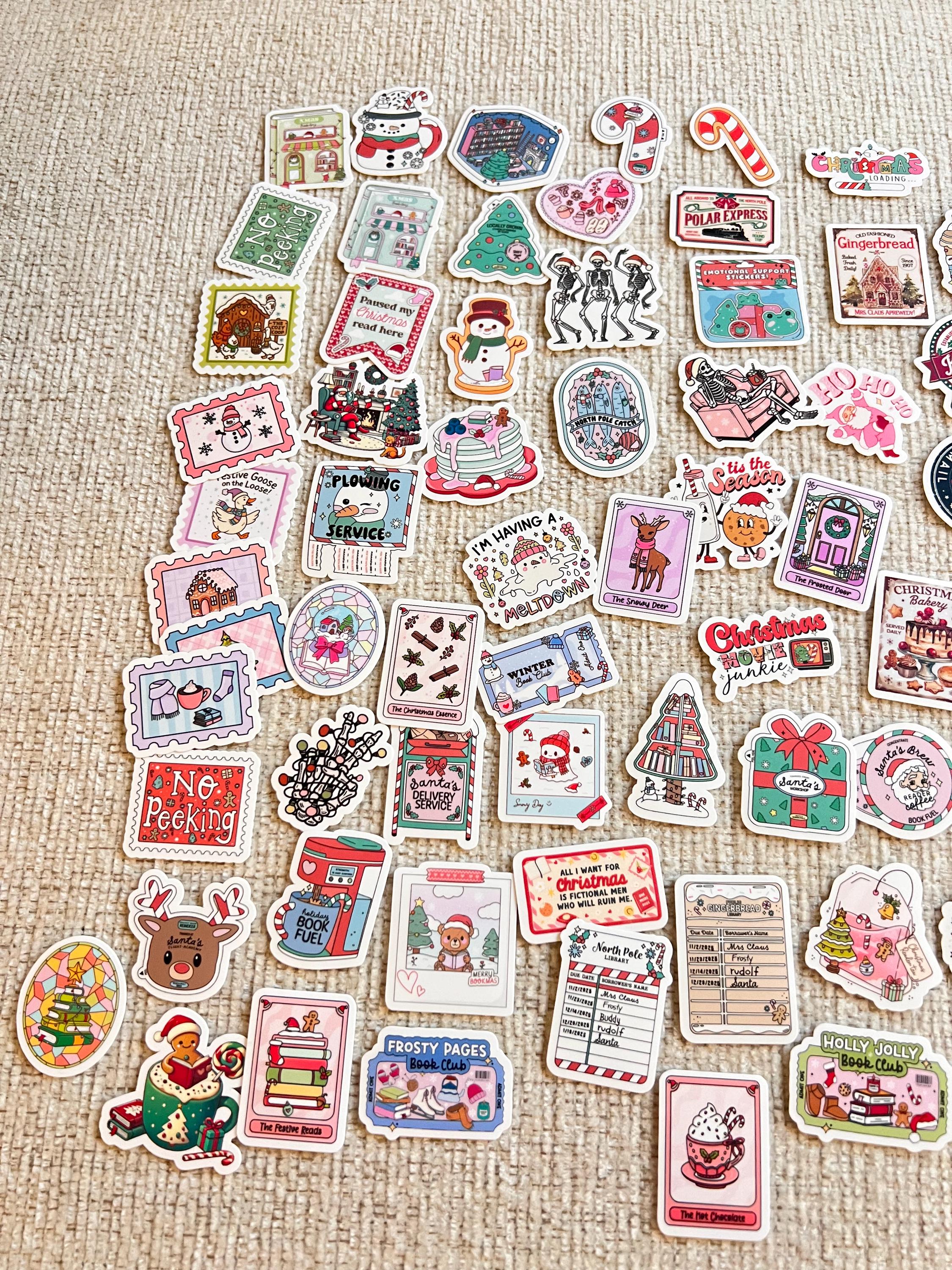 Festive Christmas Mini Vinyl Stickers|christmas Mini Stickers|cute ...