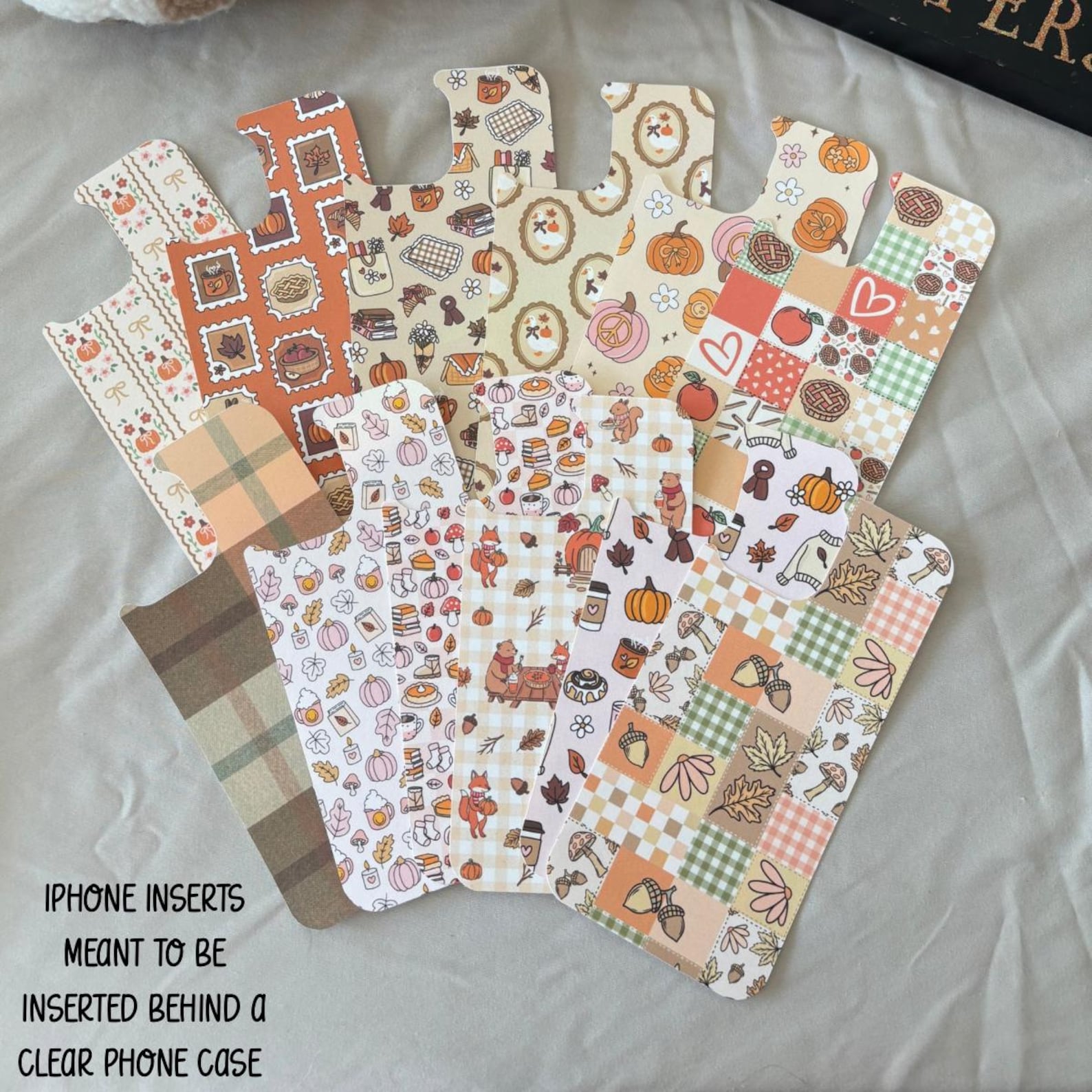 Cozy Fall Clear Phone Case Cardstock Insert iPhone Accessories Autumn ...