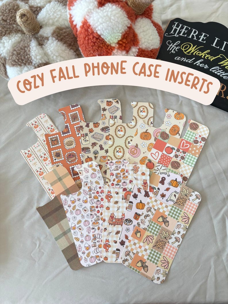 Cozy Fall Clear Phone Case Cardstock Insert iPhone Accessories Autumn ...