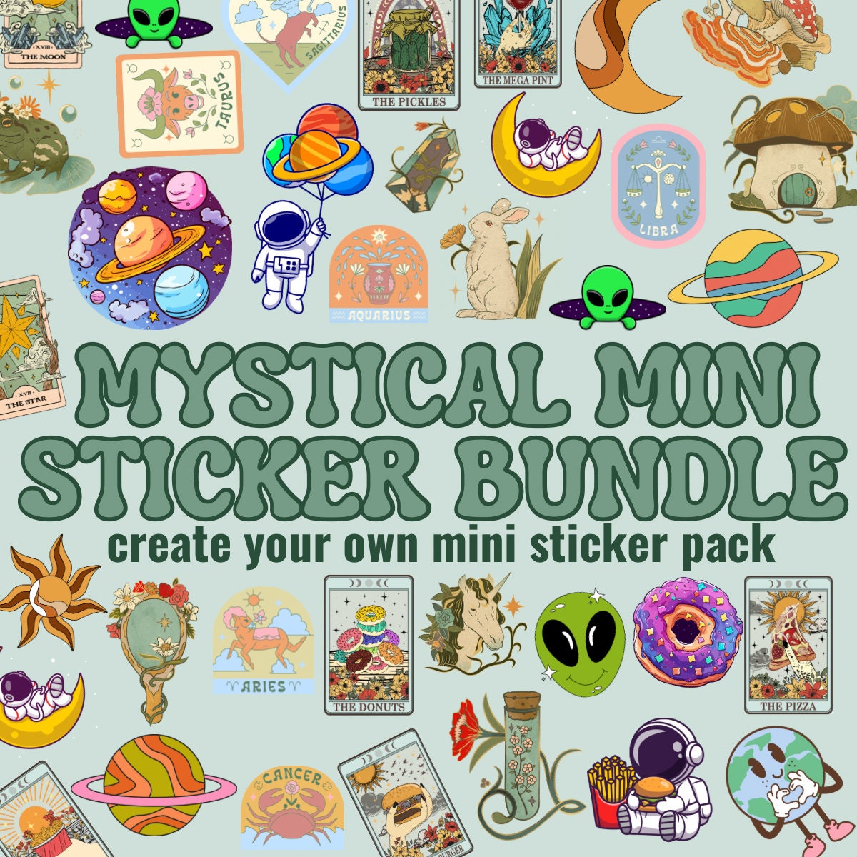 Mystical Mini Vinyl Stickers Custom Magical Sticker Pack Cute 1‑inch ...