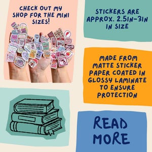 Funny Bookish Stickers Book Sticker Pack Girly Bookish Bundle Bookworm ...