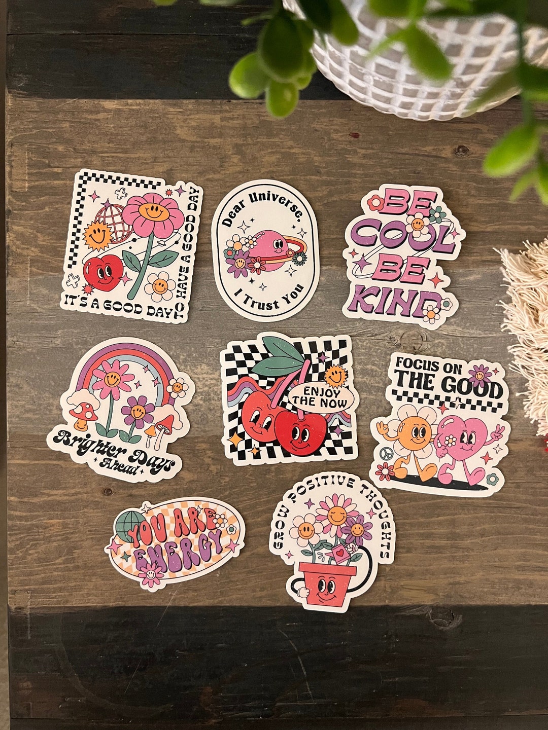Create Your Own Sticker Pack|retro Positive Affirmation Stickers ...
