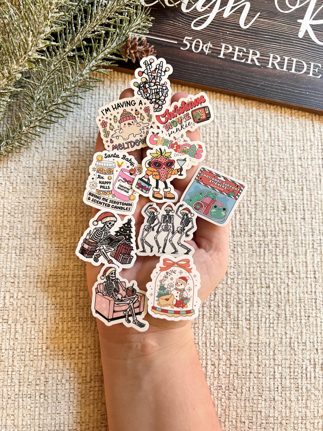 Festive Christmas Mini Vinyl Stickers|christmas Mini Stickers|cute ...