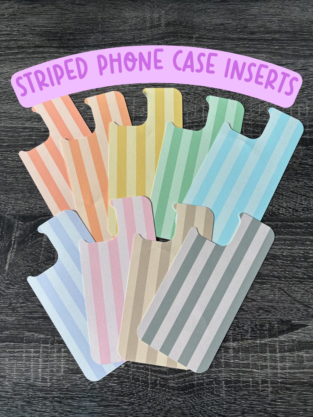 Striped Cardstock Phone Case Insert - iPhone Accessories for Clear ...