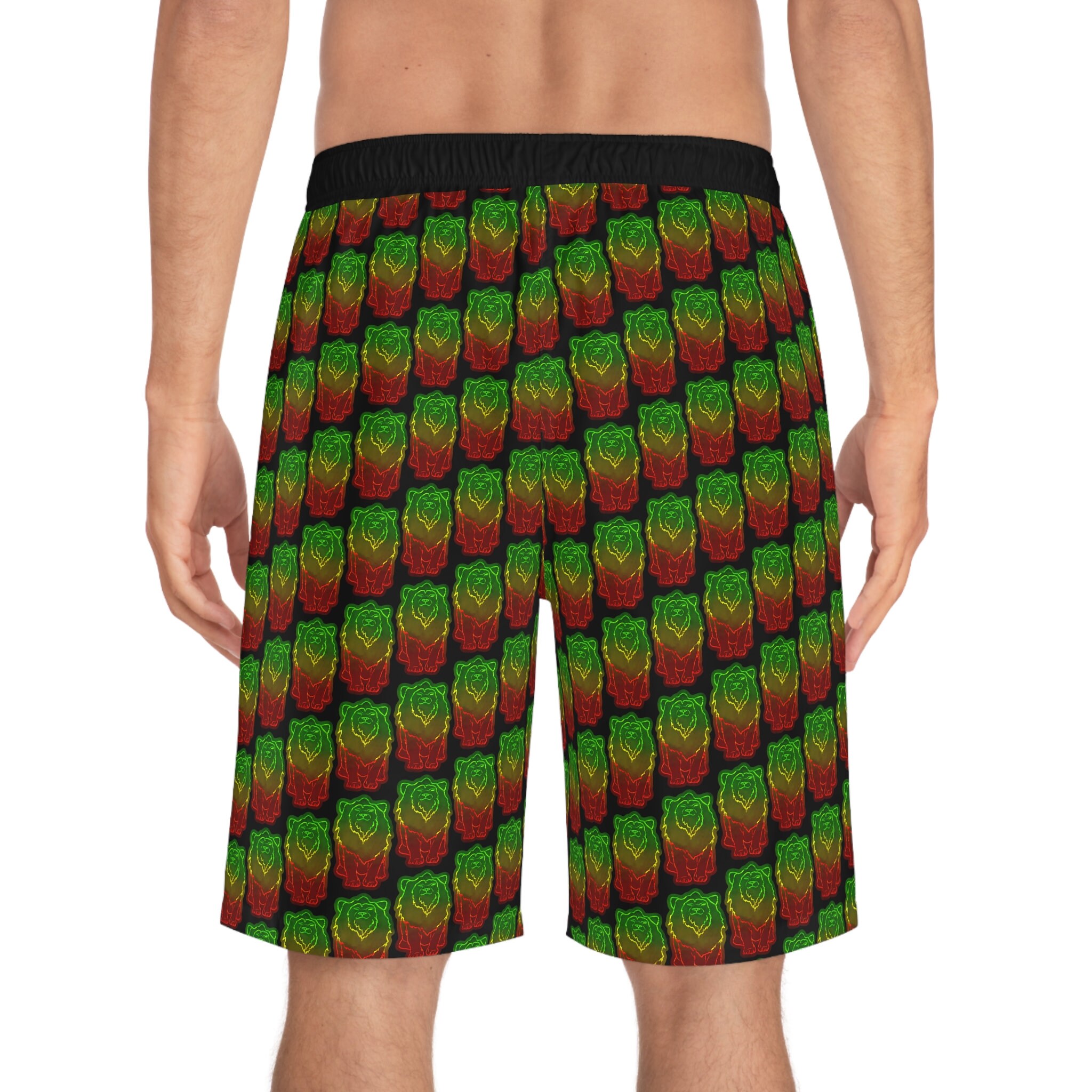 Rasta Lion Board Shorts Lion Swim Trunks Men's Board Shorts Lion ...