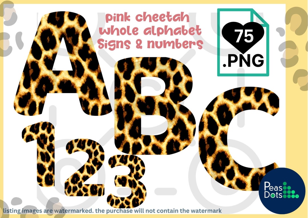 Clipart ABC Letters, Cheetah, Leopard Alphabet Small Stickers, Fur Look ...