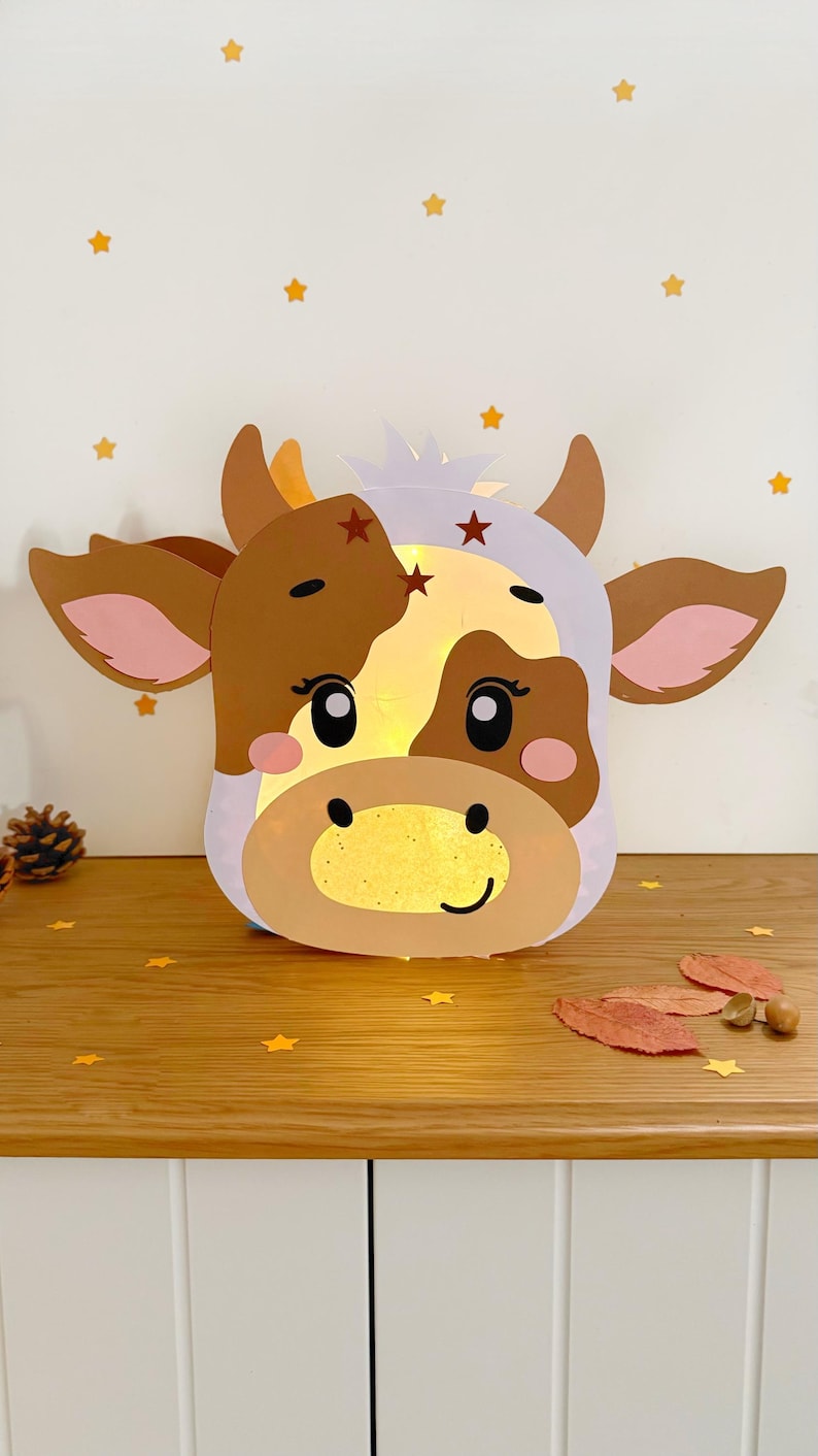 Cow Lantern Craft Template PDF/SVG Plotter File_cow Lantern_crafting ...
