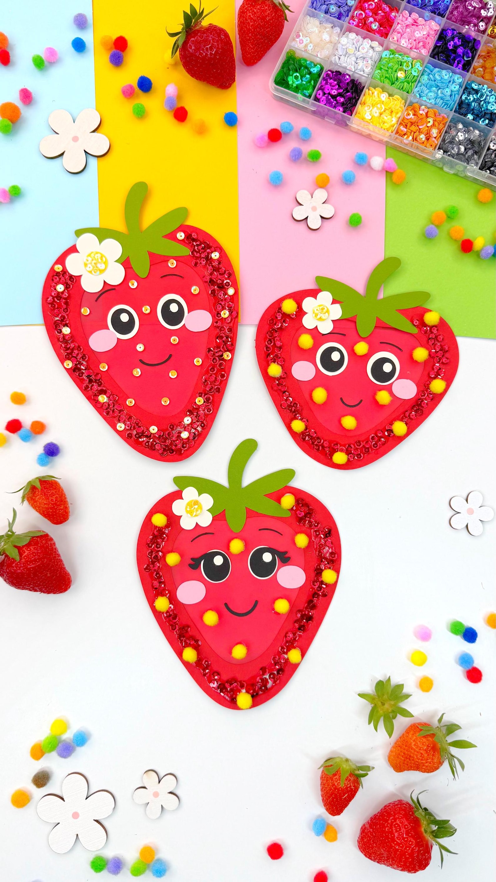 Strawberry Window Cling Craft Template PDF/SVG/DXF Plotter File_spring ...