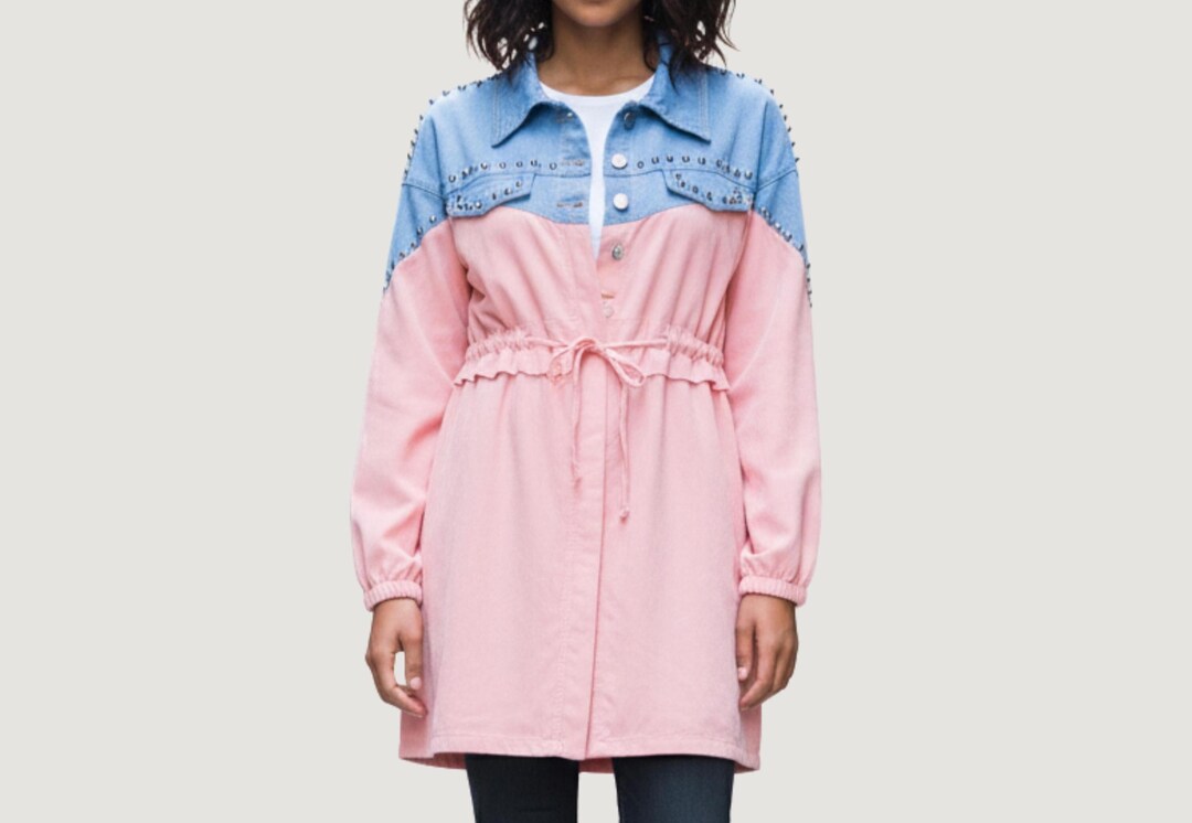 Trendsetting Fusion: Mixed Denim Parka for Women. - Etsy