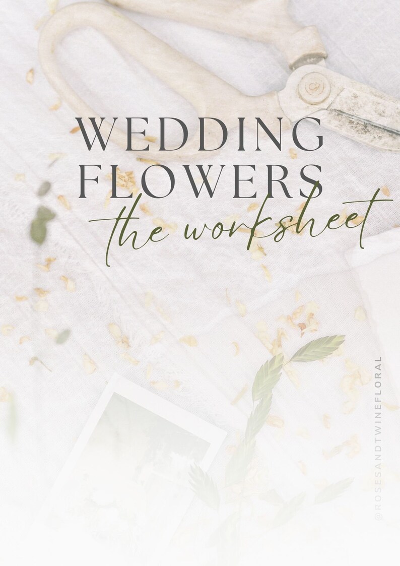 Wedding Flowers Planning Worksheet// Florist Consultation Worksheet ...