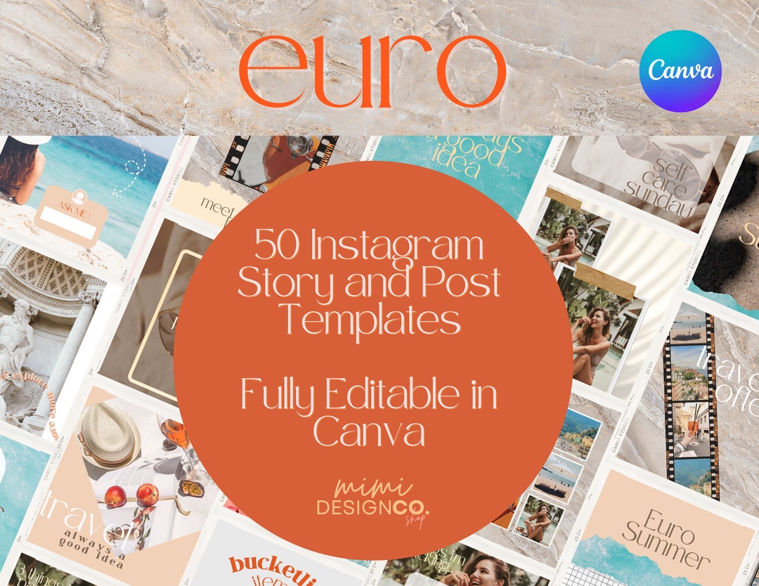 50 Instagram Story and Post Templates // Fully Customizable // Canva ...