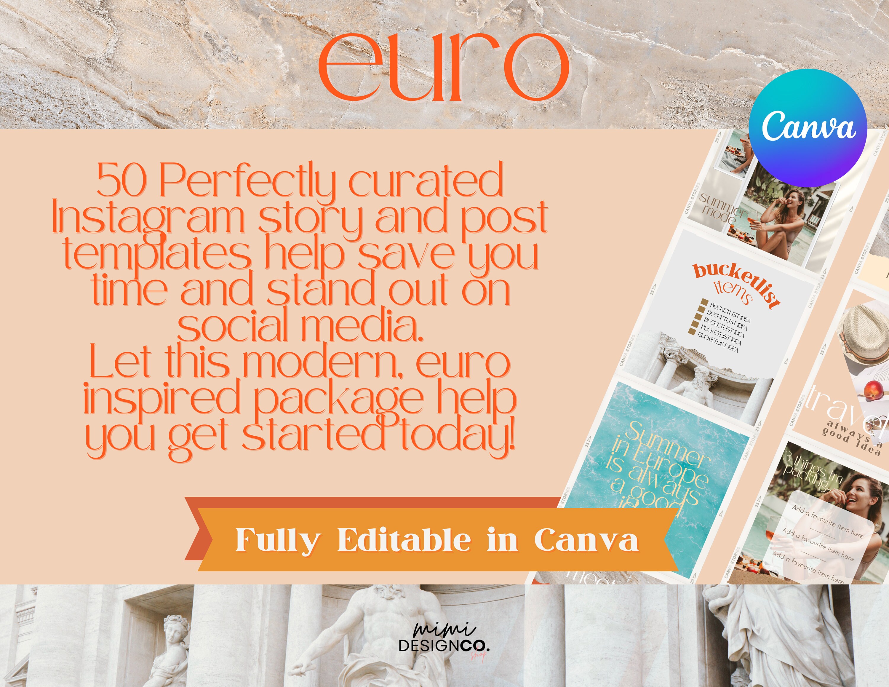 50 Instagram Story and Post Templates // Fully Customizable // Canva ...