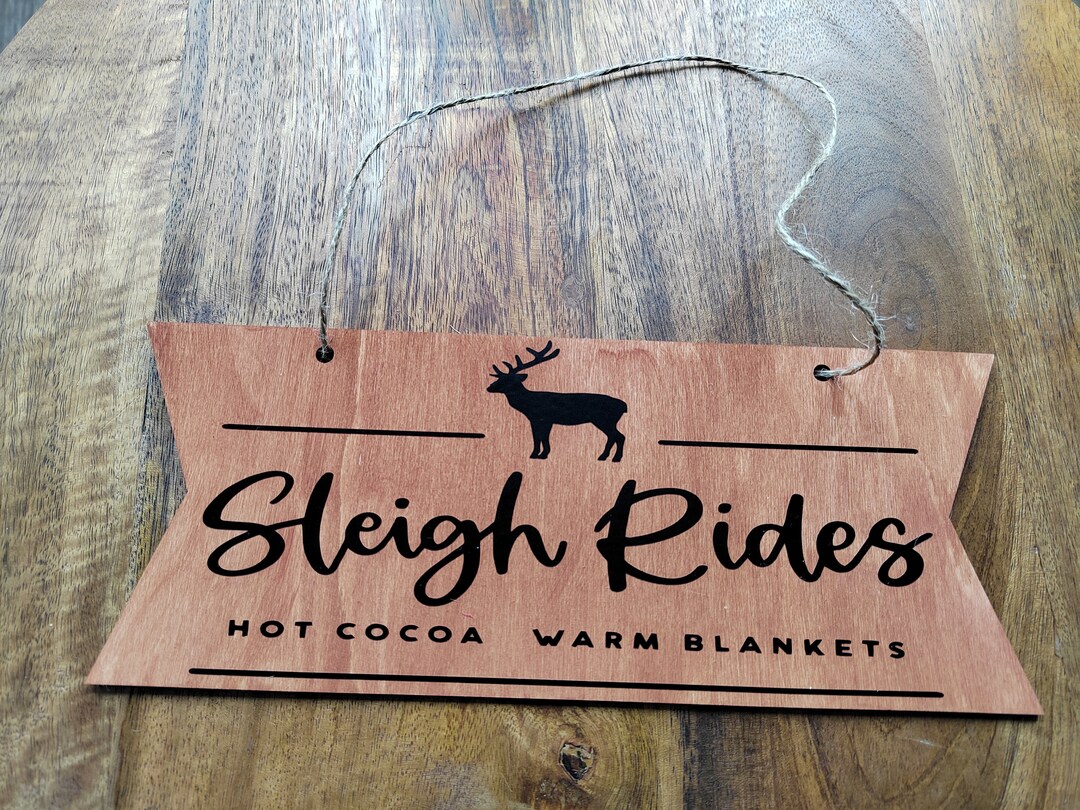 Homemade Sleigh Rides Wooden Christmas Sign - Etsy UK