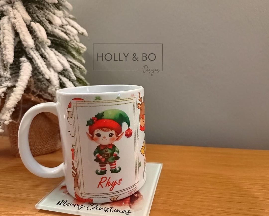 Personalised Christmas Elf Mug, Christmas Tableware - Etsy UK