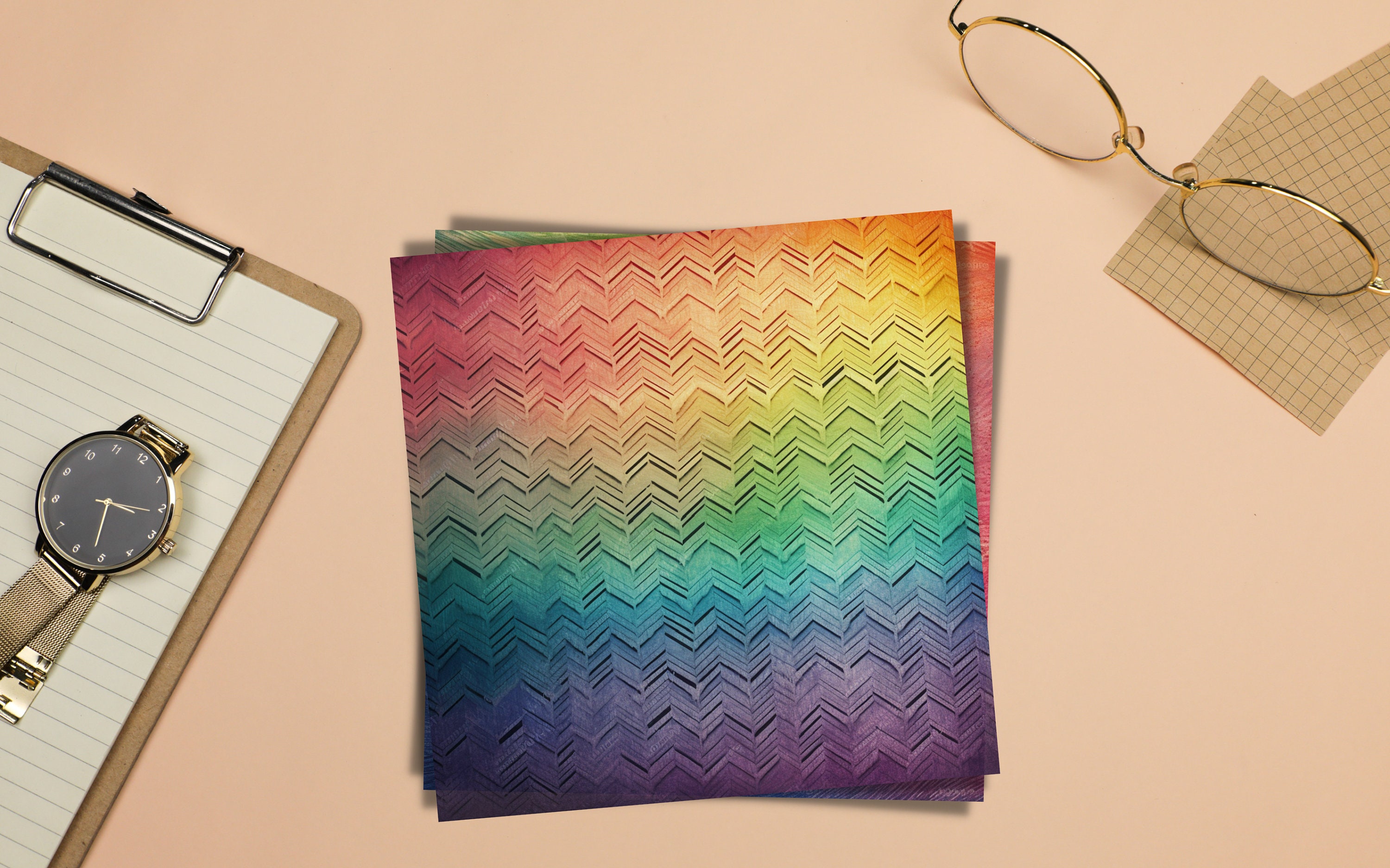 Digital Paper Rainbow Pastel Printable Paper for Planner Rainbow ...