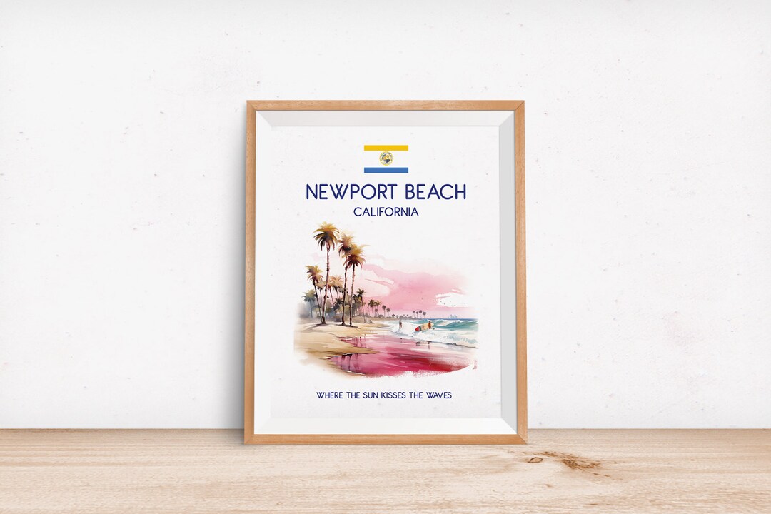 Newport Beach Wall Art, California Coast, Trendy Poster, Digital Print ...