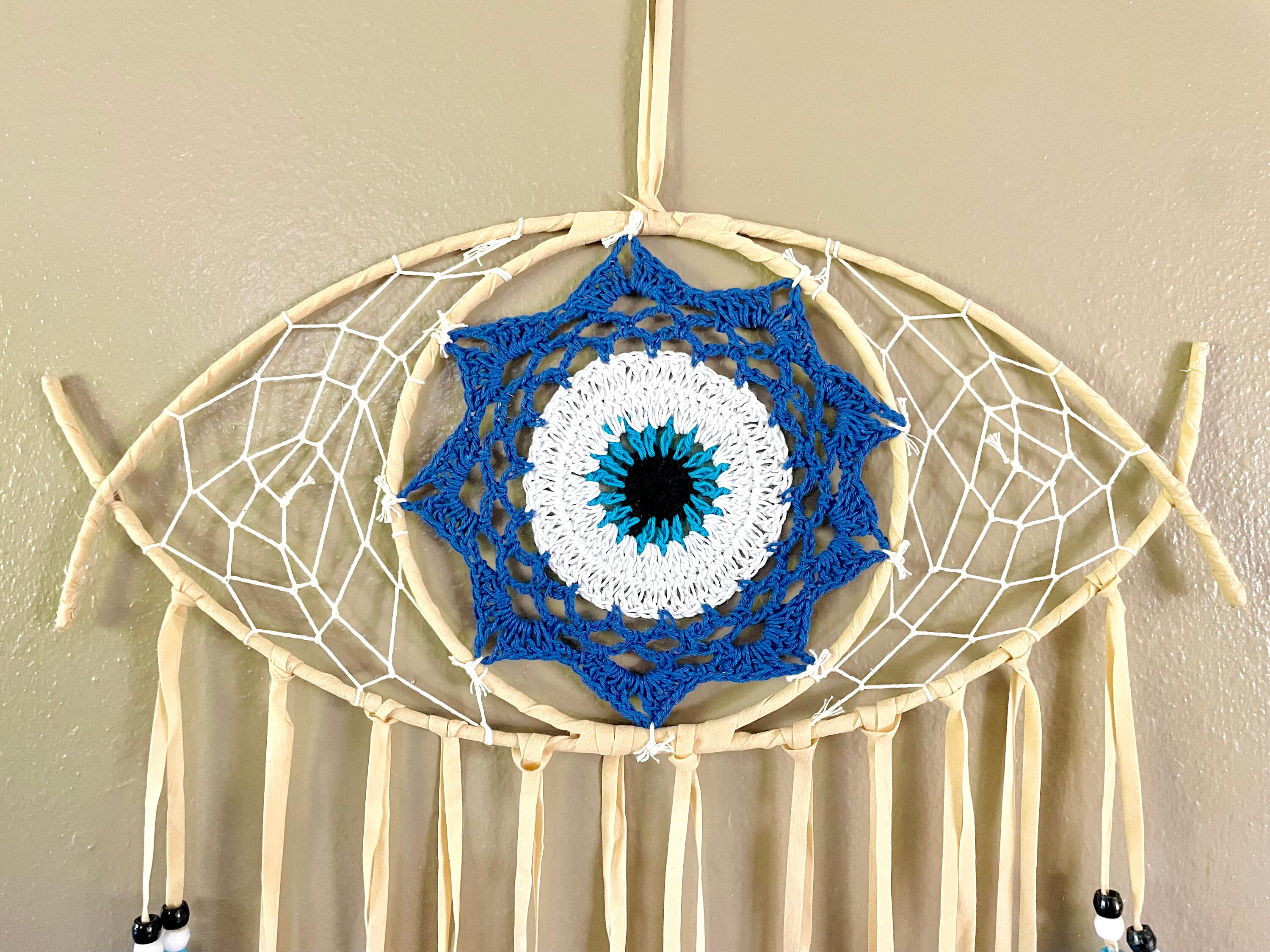 Dreamcatcher Evil Eye Boho Style Wall Hanging Feather Dream - Etsy