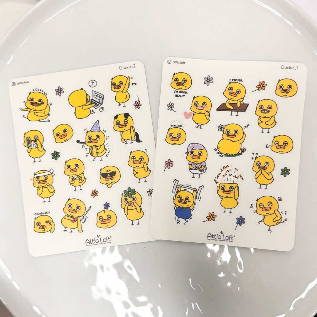 Duck Sticker Pack of Two 2 for Planner & Journal Waterproof Sticker ...