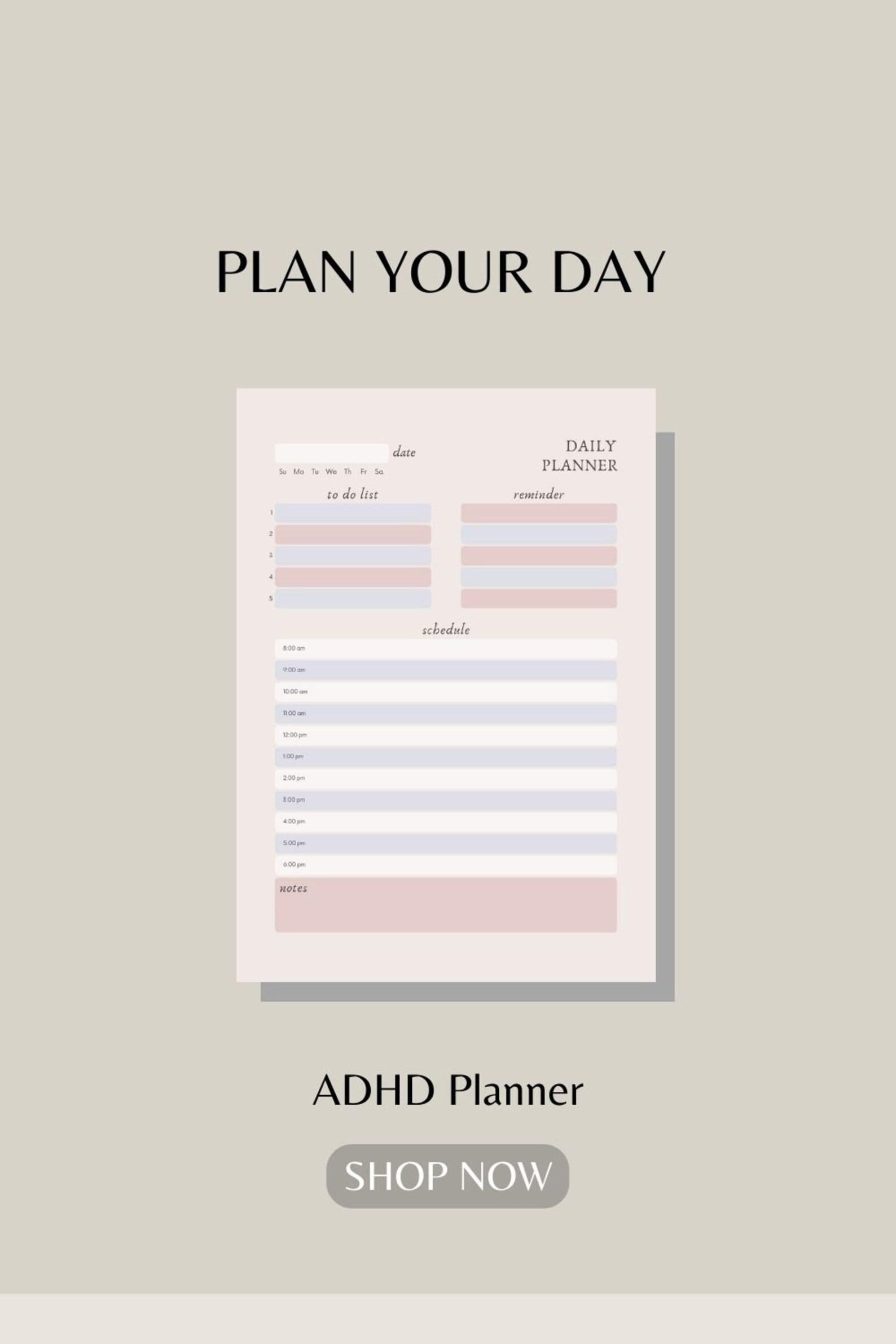 Package ADHD Daily Planner Adhd Adult Planner Planner - Etsy