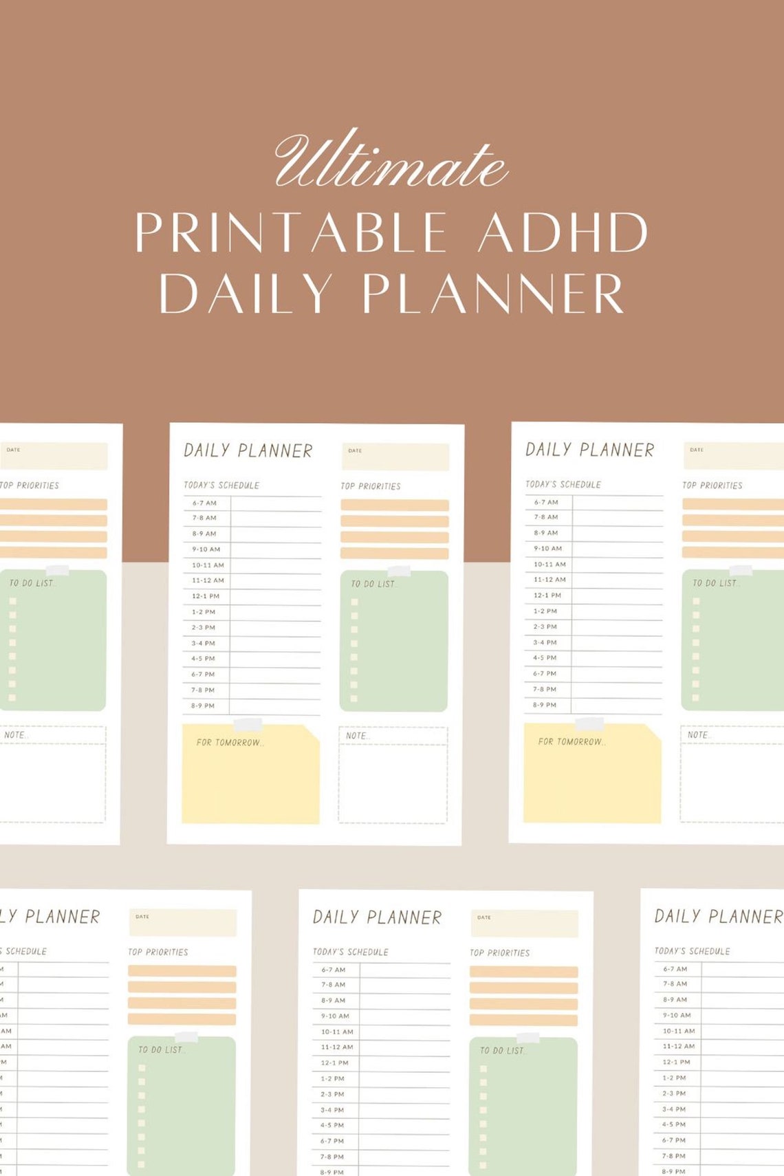 Package ADHD Daily Planner Adhd Adult Planner Planner - Etsy