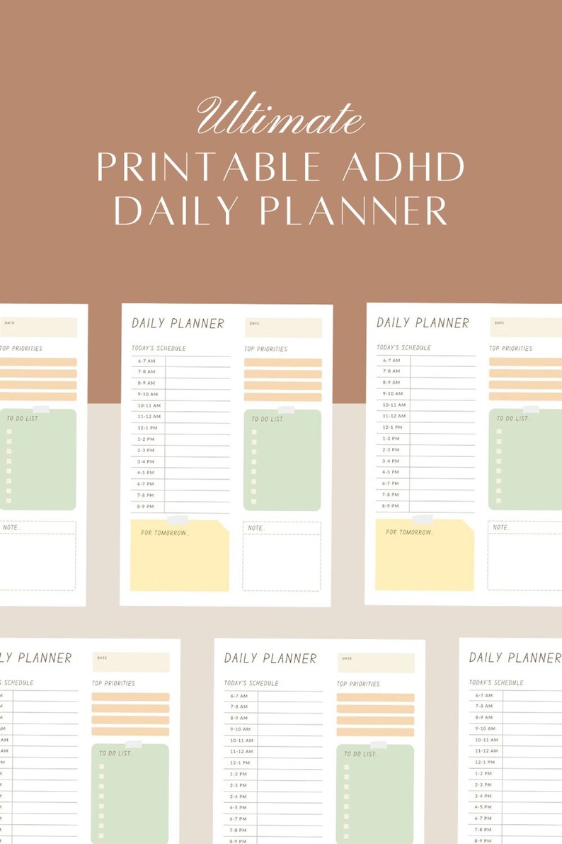 Package ADHD Daily Planner Adhd Adult Planner Planner - Etsy