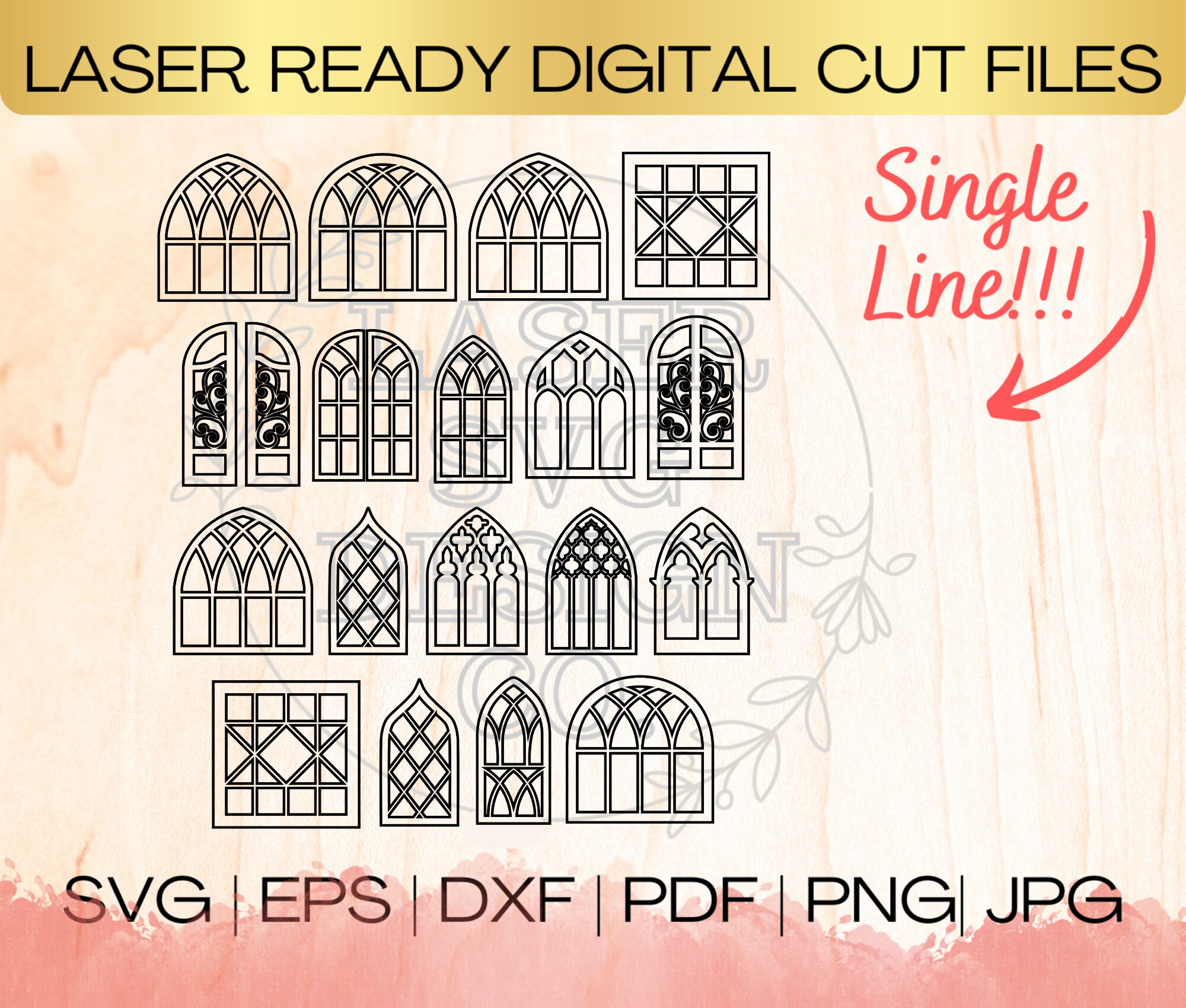 SVG Window Frame Bundle Single Line Download File in EPS, Dxf, Pdf, SVG ...