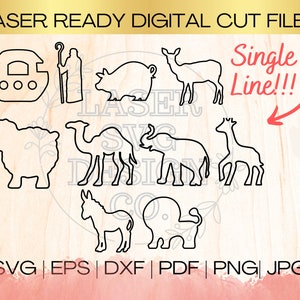 SVG Noahs Ark Bundle Single Line Download File in EPS, Dxf, Pdf, SVG ...