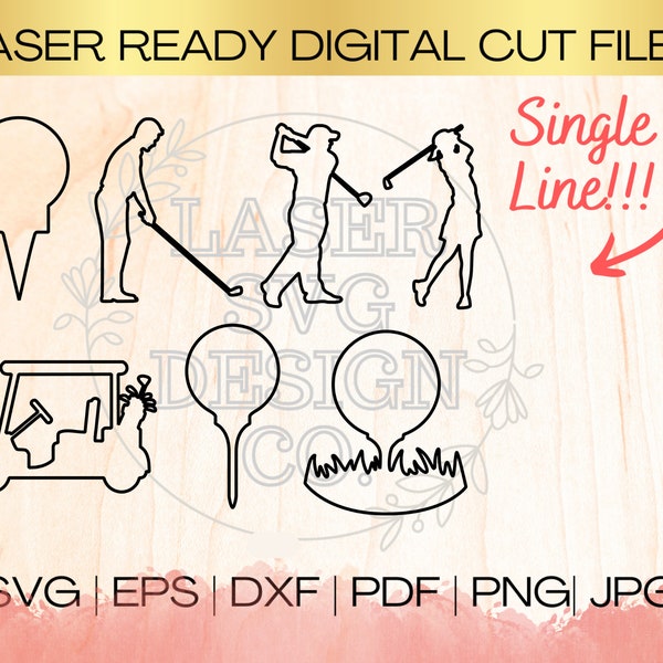 Golf Glowforge File - Etsy