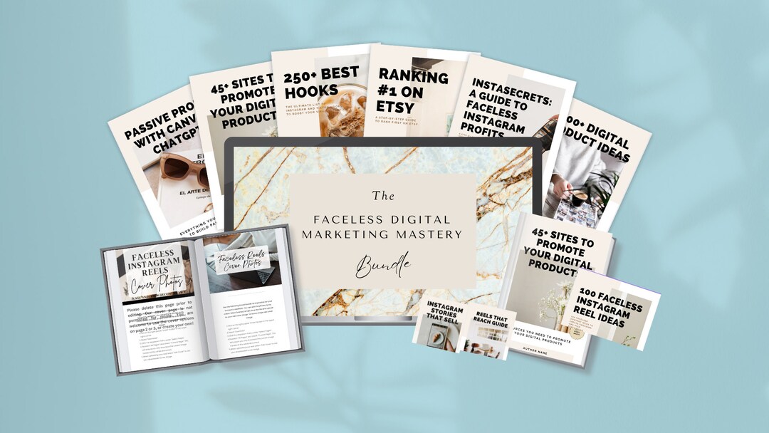 Faceless Digital Marketing Mastery BUNDLE - Etsy
