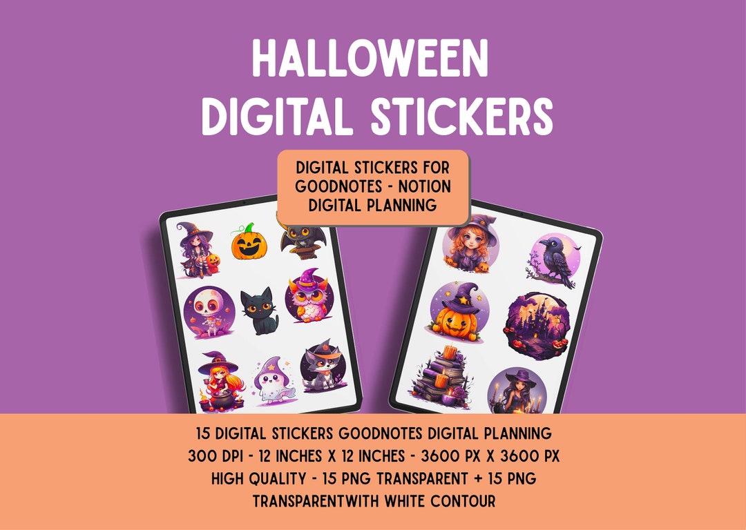 Halloween Cliparts, Digital Stickers, Halloween Stickers, Planner PNG ...