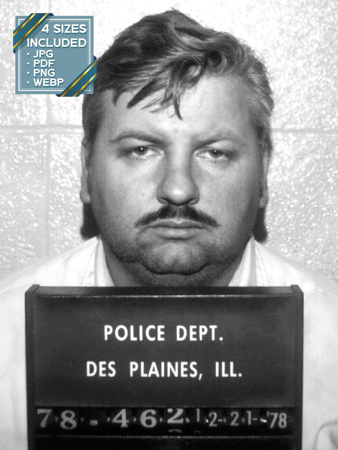 John Wayne Gacy Mugshot (1978) Black & White Photograph | True Crime ...