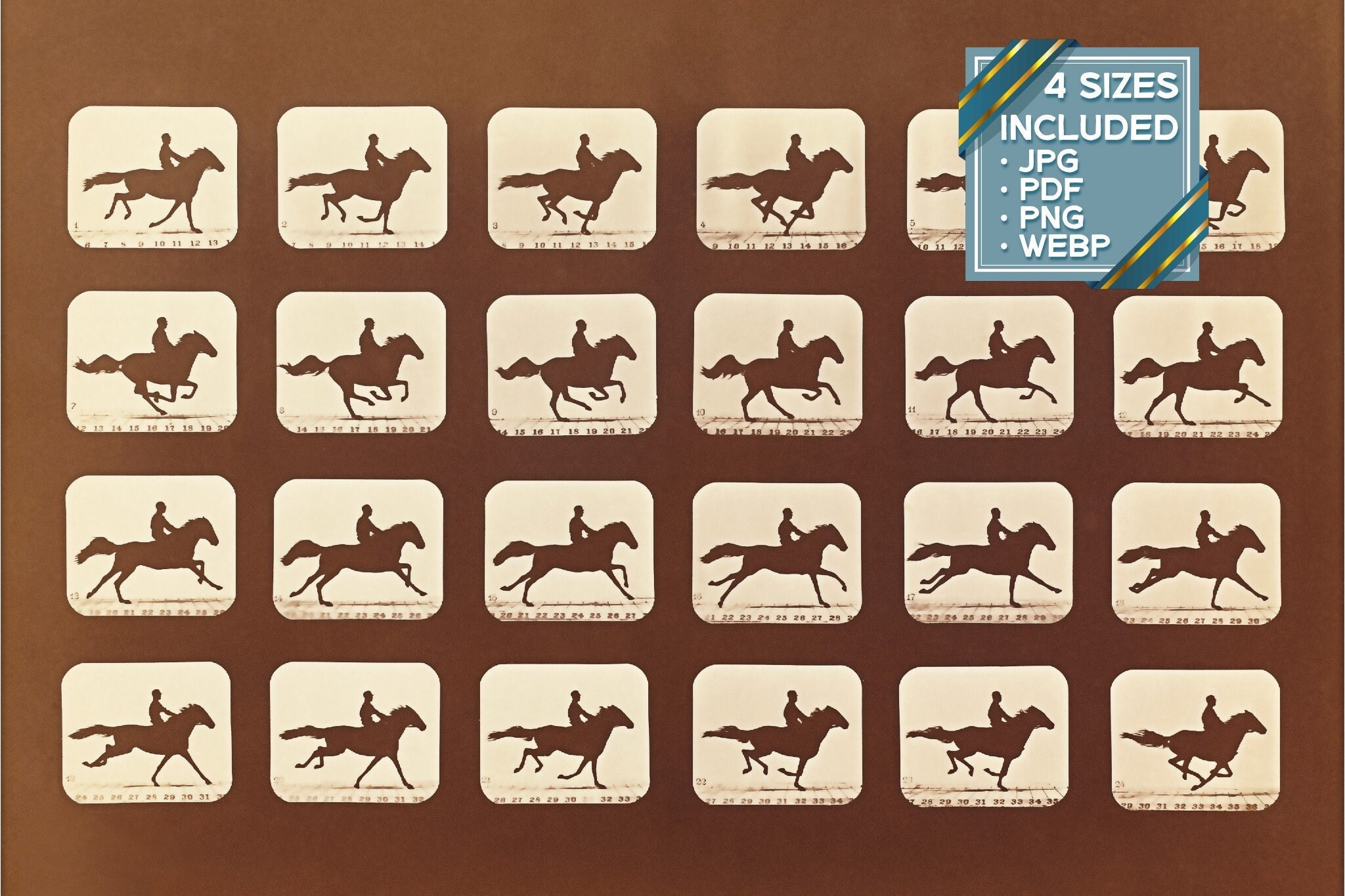 Eadweard Muybridge Horses. Running 1879 B&W Photograph Albumen Print ...